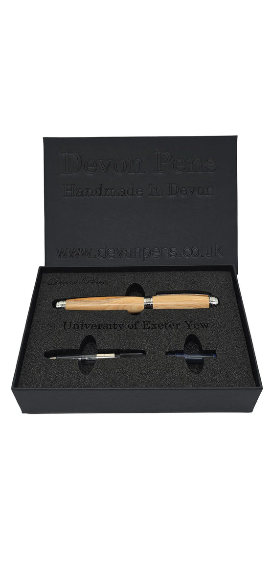 Exeter University Yew fountain pen presentation set – DevonPens