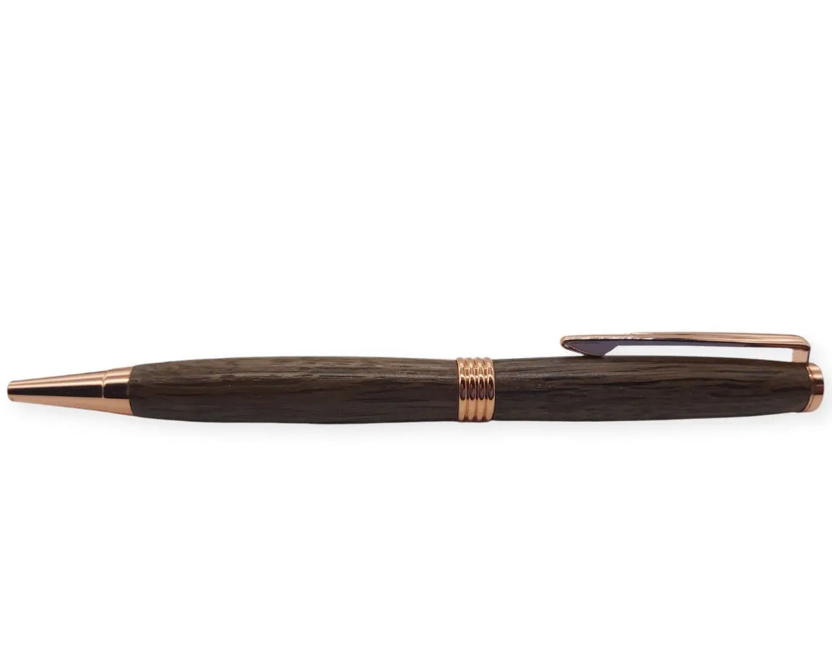 Ballpoint pen in Ancient English Bog Oak c3300 BC - DevonPens