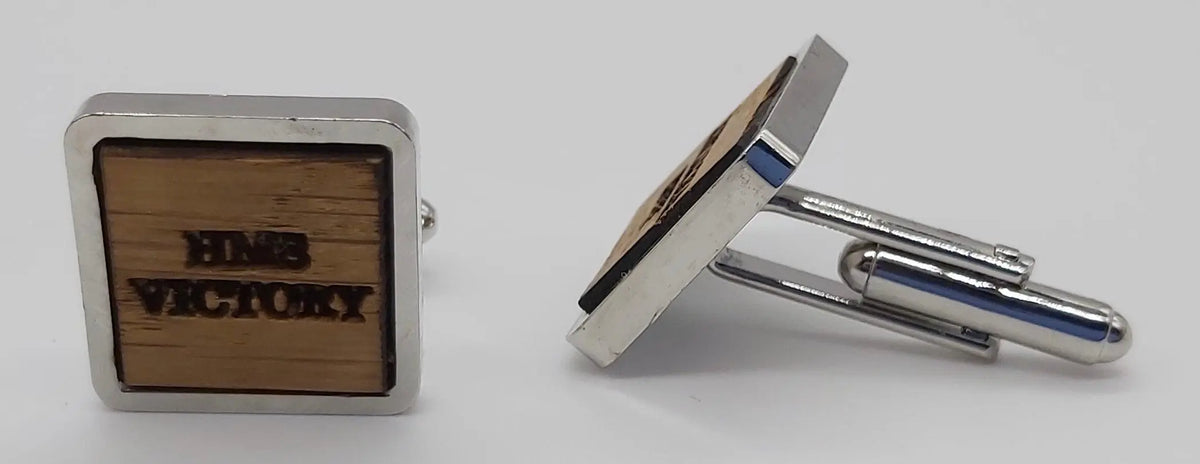 HMS Victory Oak Cuff Links in Oak removed during restoration DevonPens