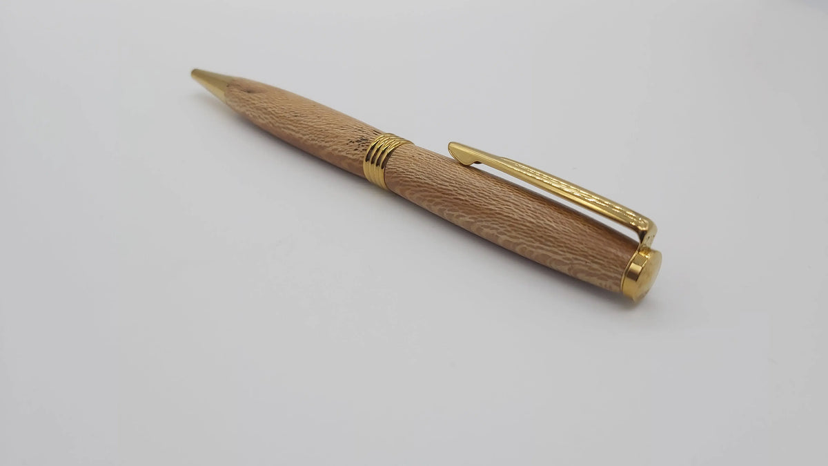 Powderham castle - lacewood handmade ballpoint pen - DevonPens