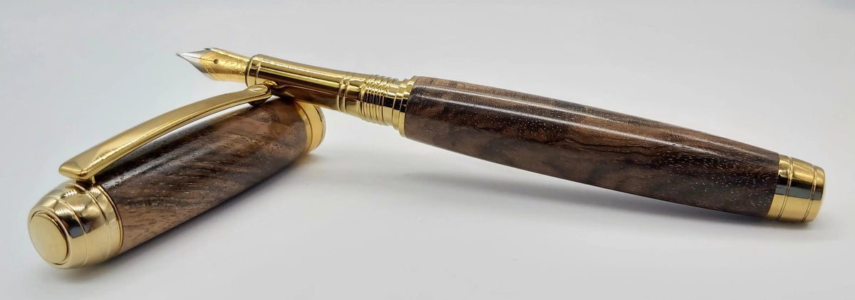 Fountain pen in Figured Turkish Walnut. - DevonPens